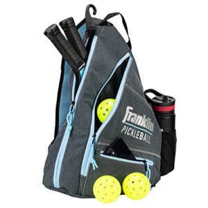 franklin sports pickleball bags - pickleball sling bag backpack for gear + equipment - pickleball bag for men + women - holds paddles, pickleballs + accessories - official us open pickleball bag