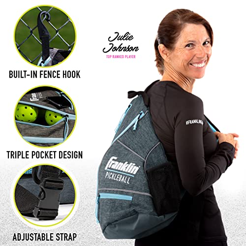 Franklin Sports Pickleball Bags - Pickleball Sling Bag Backpack for Gear + Equipment - Pickleball Bag for Men + Women - Holds Paddles, Pickleballs + Accessories - Official US Open Pickleball Bag