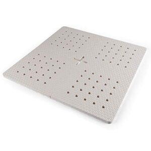 bowerbird original anti-fatigue shower stall mat - extra thick and soft foam material comfortably cushions your feet - square - 4 interlocking tiles