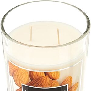 Aromascape PT41907 2-Wick Scented Jar Candle, Vanilla & Almond, 19-Ounce, White