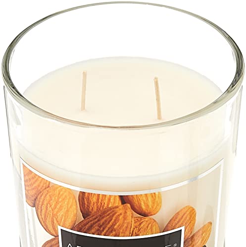 Aromascape PT41907 2-Wick Scented Jar Candle, Vanilla & Almond, 19-Ounce, White