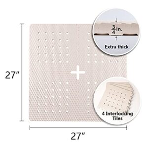 BOWERBIRD Original Anti-Fatigue Shower Stall Mat - Extra Thick and Soft Foam Material Comfortably Cushions Your Feet - Square - 4 Interlocking Tiles