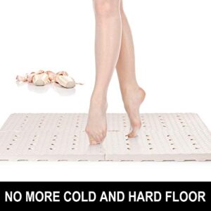 BOWERBIRD Original Anti-Fatigue Shower Stall Mat - Extra Thick and Soft Foam Material Comfortably Cushions Your Feet - Square - 4 Interlocking Tiles