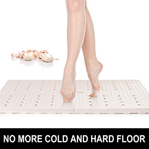 BOWERBIRD Original Anti-Fatigue Shower Stall Mat - Extra Thick and Soft Foam Material Comfortably Cushions Your Feet - Square - 4 Interlocking Tiles