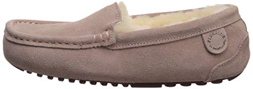 Dearfoams womens Fireside Mel Genuine Shearling Indoor/Outdoor Moccasin With Wide Widths Slipper, Dusty Pink, 9 US