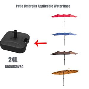 LOKATSE HOME 15 Ft Double Sided Outdoor Umbrella Rectangular Large with Crank for Patio Shade Outside Deck or Pool, Brown