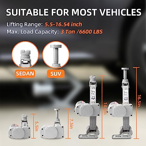 STANDTALL Electric Car Floor Jack Set 3 Ton All-in-one Automatic 12v Scissor Lift Jack with Impact Wrench and Tire Inflator Pump for Tire Change & Replacement