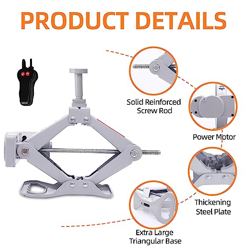 STANDTALL Electric Car Floor Jack Set 3 Ton All-in-one Automatic 12v Scissor Lift Jack with Impact Wrench and Tire Inflator Pump for Tire Change & Replacement