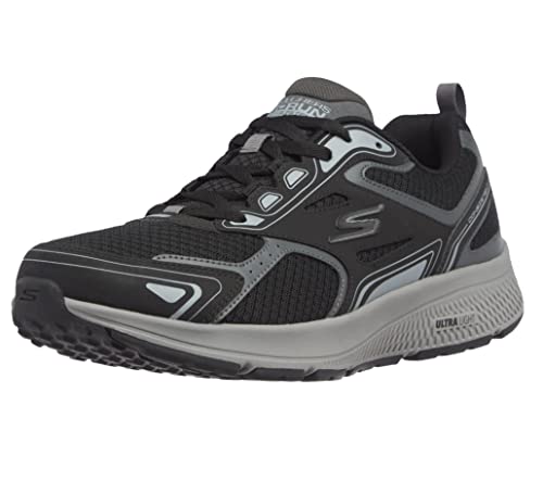 Skechers mens Go Run Consistent - Performance Running & Walking Shoe Sneaker, Black/Grey, 10 US