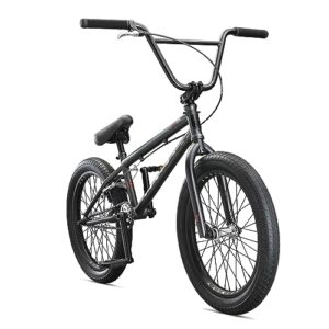 mongoose legion l100 freestyle mens and womens bmx bike, advanced riders, adult steel frame, 20-inch wheels, grey/black