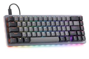 drop alt mechanical keyboard — 65% (67 key) gaming keyboard, hot-swap switches, programmable macros, rgb led backlighting, usb-c, doubleshot pbt, aluminum frame (halo true, gray)