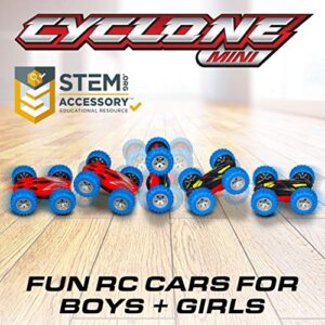 Power Your Fun Cyclone Mini RC Car for Kids - Double Sided Fast Remote Control Mini Stunt Car with LEDs, All Terrain Rubber Tires for 360 Flips, and Easy 2.4 GHZ Remote Control