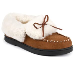 RockDove Women's Trapper Moc Memory Foam Slipper, Size 8-9 US Women, Chestnut