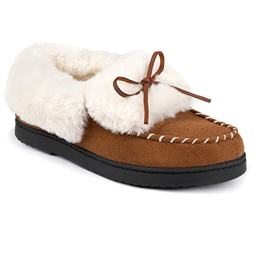 RockDove Women's Trapper Moc Memory Foam Slipper, Size 8-9 US Women, Chestnut