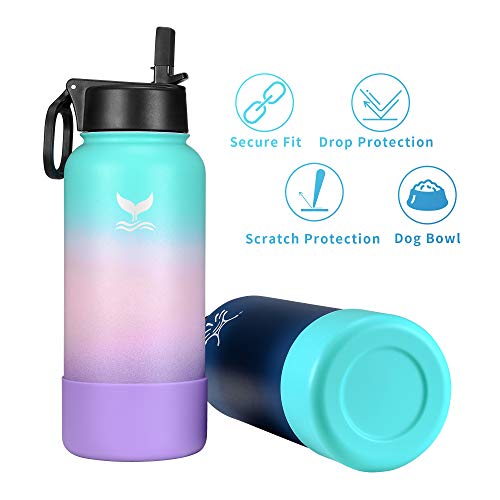 Vmini Protective Silicone Boot, Compatible with Hydro Flask and More Water Bottles, Anti-Slip Bottom Sleeve Cover (32-40 oz, Purple)