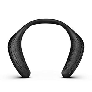 oraolo neckband bluetooth speakers, wireless wearable speaker true 3d stereo sound, portable personal body speaker 24h playtime, waterproof neck speaker support sd card, comfortable design, black