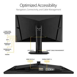 ASUS TUF Gaming 27" 2K HDR Gaming Monitor (VG27AQ) - QHD (2560 x 1440), 165Hz (Supports 144Hz), 1ms, Extreme Low Motion Blur, Speaker, G-SYNC Compatible, VESA Mountable, DisplayPort, HDMI ,Black