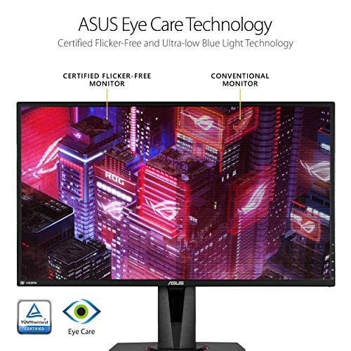 ASUS TUF Gaming 27" 2K HDR Gaming Monitor (VG27AQ) - QHD (2560 x 1440), 165Hz (Supports 144Hz), 1ms, Extreme Low Motion Blur, Speaker, G-SYNC Compatible, VESA Mountable, DisplayPort, HDMI ,Black