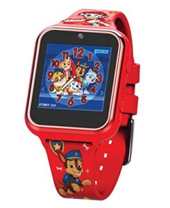 accutime kids nickelodeon paw patrol red educational touchscreen smart watch toy for toddlers, boys, girls - selfie cam, learning games, alarm, calculator, pedometer & more (model: paw4275az)