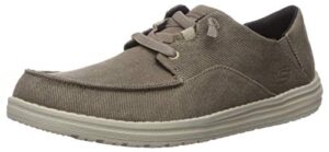 skechers men's volgo slip on melson canvas slip-on moccasin shoe, brown, 12 medium us