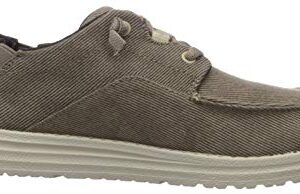 Skechers Men's VOLGO Slip ON Melson Canvas Slip-On Moccasin Shoe, Brown, 12 Medium US