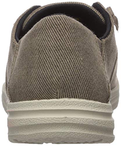 Skechers Men's VOLGO Slip ON Melson Canvas Slip-On Moccasin Shoe, Brown, 12 Medium US