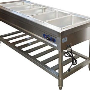 INTBUYING 72 inch 5 Pan Restaurant Electric Steam Table Buffet Food Warmer 110V with Pans