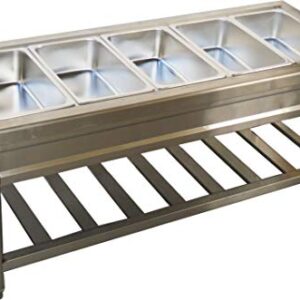 INTBUYING 72 inch 5 Pan Restaurant Electric Steam Table Buffet Food Warmer 110V with Pans