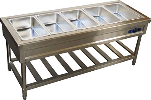 INTBUYING 72 inch 5 Pan Restaurant Electric Steam Table Buffet Food Warmer 110V with Pans