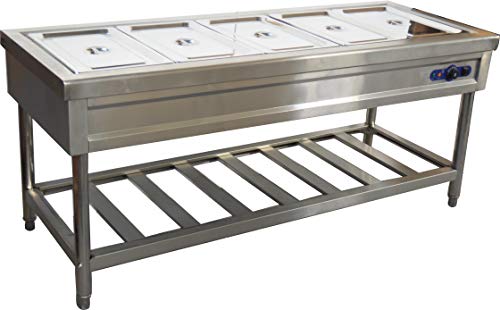 INTBUYING 72 inch 5 Pan Restaurant Electric Steam Table Buffet Food Warmer 110V with Pans