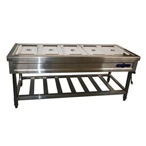 INTBUYING 72 inch 5 Pan Restaurant Electric Steam Table Buffet Food Warmer 110V with Pans