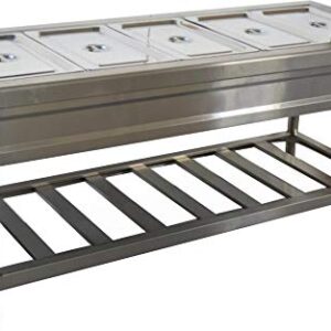 INTBUYING 72 inch 5 Pan Restaurant Electric Steam Table Buffet Food Warmer 110V with Pans