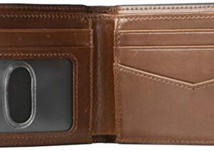 Fossil Men's Ryan Leather RFID-Blocking Slim Minimalist Bifold Front Pocket Wallet, Dark Brown, (Model: ML4229201)