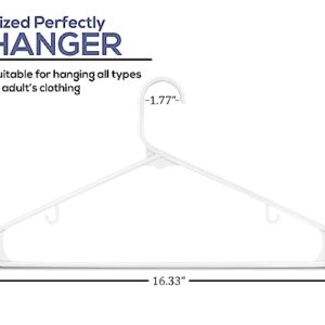 Utopia Home Plastic Clothes Hangers 50 Pack with Hooks - Durable & Space Saving Heavy Duty White Hangers for Coats, Skirts, Pants, Dress, Etc.