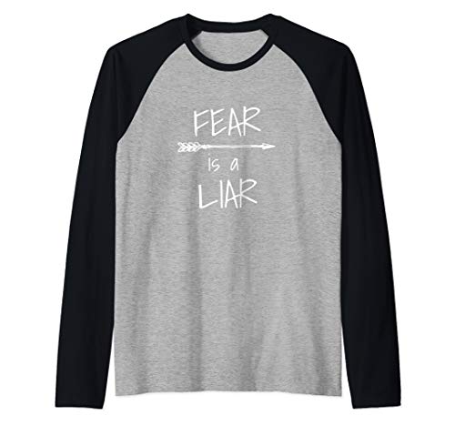 Inspirational Fear Is A Liar 1 John 4:18 Christian Faith Raglan Baseball Tee