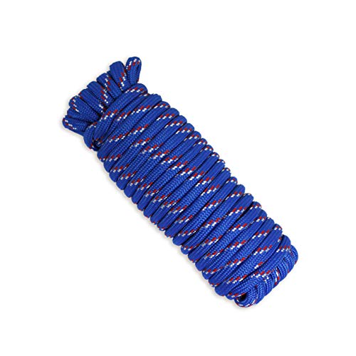 MaxxHaul 3/8" x 50 Ft 50227 Diamond Braided Rope Extra Strength-Sunlight and Weather Resistant, Multicolor