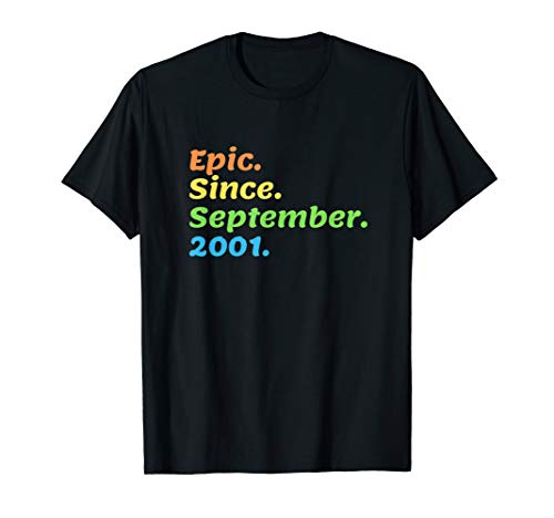 Epic Since September 2001 girl 18th Birthday Gift 18 Yrs Old T-Shirt