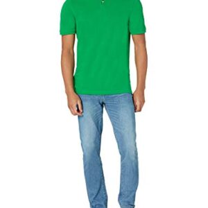 Amazon Essentials Men's Slim-Fit Cotton Pique Polo Shirt, Green, Large