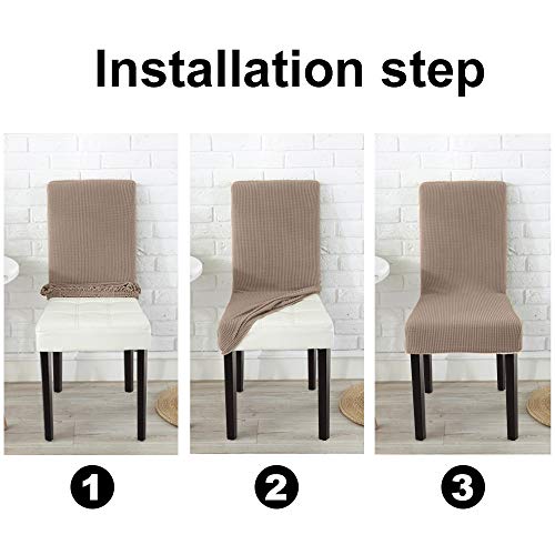 NORTHERN BROTHERS Dining Chair Covers Seat Parson Chair Slipcover for Dining Room Set of 4, Khaki