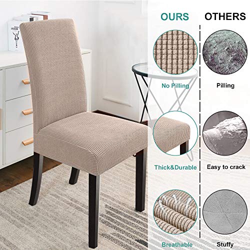 NORTHERN BROTHERS Dining Chair Covers Seat Parson Chair Slipcover for Dining Room Set of 4, Khaki