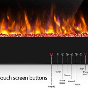 Antarctic Star 60 Inch Electric Fireplace in-Wall Recessed and Wall Mounted, Fireplace Heater and Linear Fireplace with Multicolor Flame, Timer, 750/1500W Control by Touch Panel & Remote