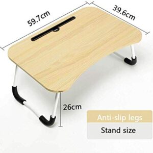 Widousy Laptop Bed Table, Breakfast Tray with Foldable Legs, Portable Lap Standing Desk, Notebook Stand Reading Holder for Couch Sofa Floor Kids - Standard Size（White）