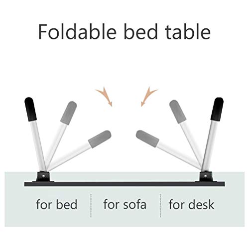 Widousy Laptop Bed Table, Breakfast Tray with Foldable Legs, Portable Lap Standing Desk, Notebook Stand Reading Holder for Couch Sofa Floor Kids - Standard Size（White）