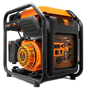 wen gn400i rv-ready 4000-watt open frame inverter generator, carb compliant, black/orange