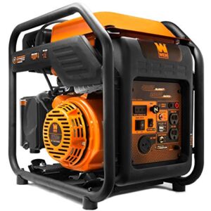 WEN GN400i RV-Ready 4000-Watt Open Frame Inverter Generator, CARB Compliant, Black/orange