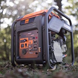 WEN GN400i RV-Ready 4000-Watt Open Frame Inverter Generator, CARB Compliant, Black/orange