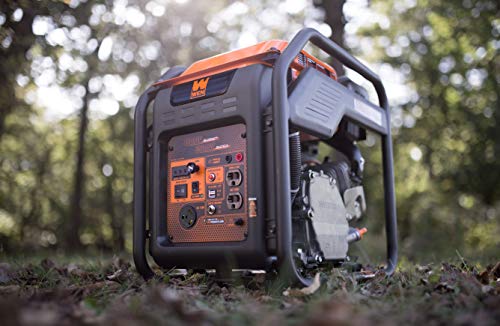 WEN GN400i RV-Ready 4000-Watt Open Frame Inverter Generator, CARB Compliant, Black/orange