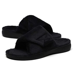 sollbeam fuzzy house slippers with arch support orthotic heel cup sandals for women