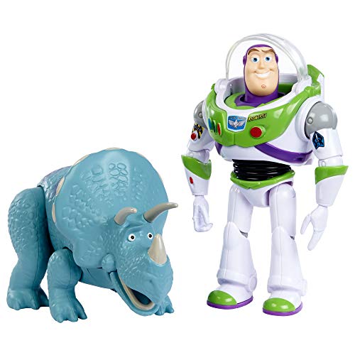 Toy Story Buzz Lightyear and Trixie 2-Pack Character Figures in True to Movie Scale, Highly Posable with Signature Expressions for Storytelling and Adventure Play