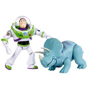 Toy Story Buzz Lightyear and Trixie 2-Pack Character Figures in True to Movie Scale, Highly Posable with Signature Expressions for Storytelling and Adventure Play